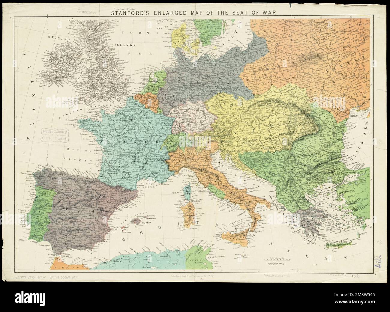 Stanford's enlarged map of the seat of war , Franco-Prussian War, 1870-1871, Europe, Maps Norman ...