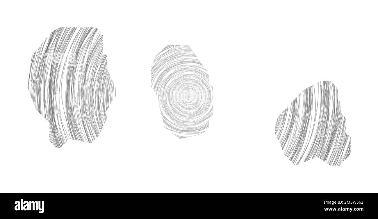 Gili Islands map filled with concentric circles. Sketch style circles ...