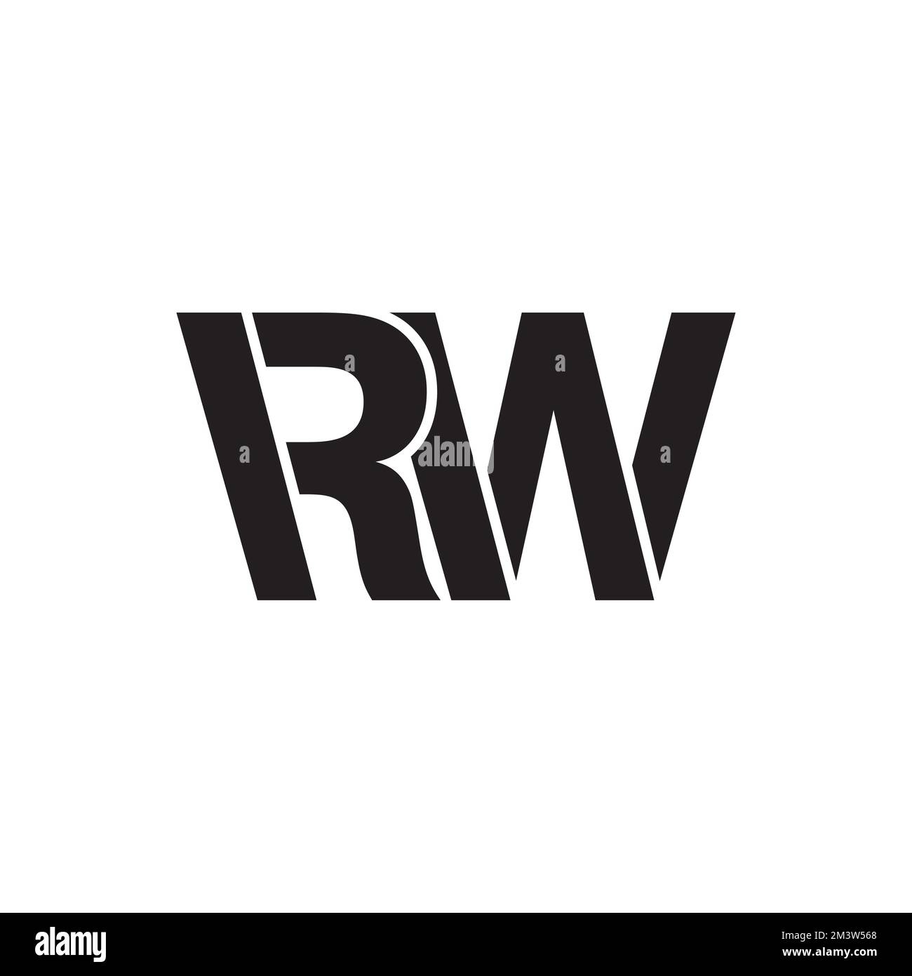 RW abstract letter logo concept isolated on white background Stock ...