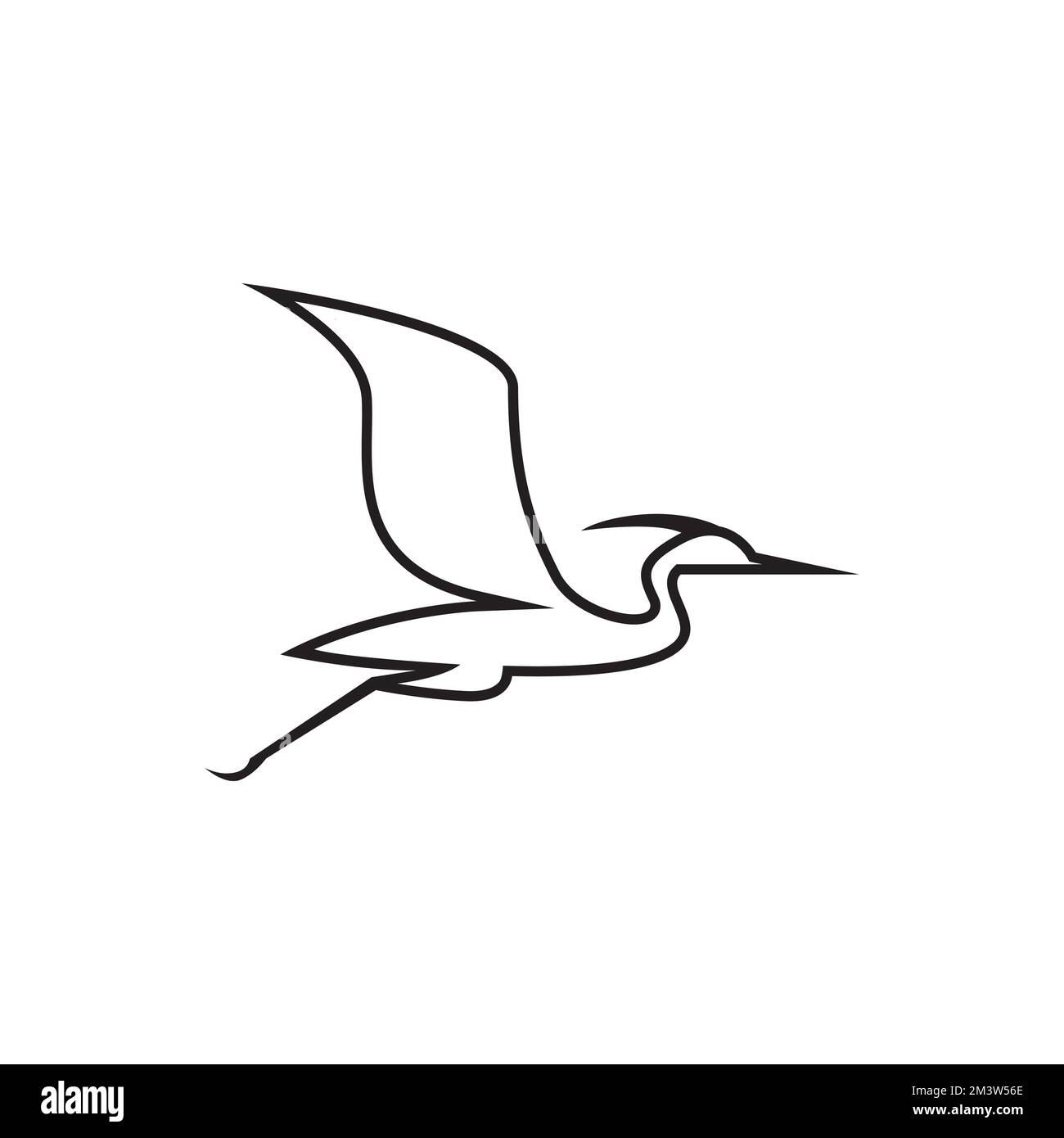 line icon egret design vector isolated on white background Stock Vector ...