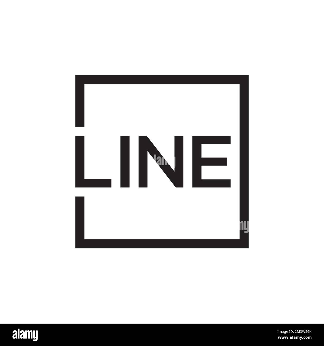 square line text logo vector isolated on white background Stock Vector ...