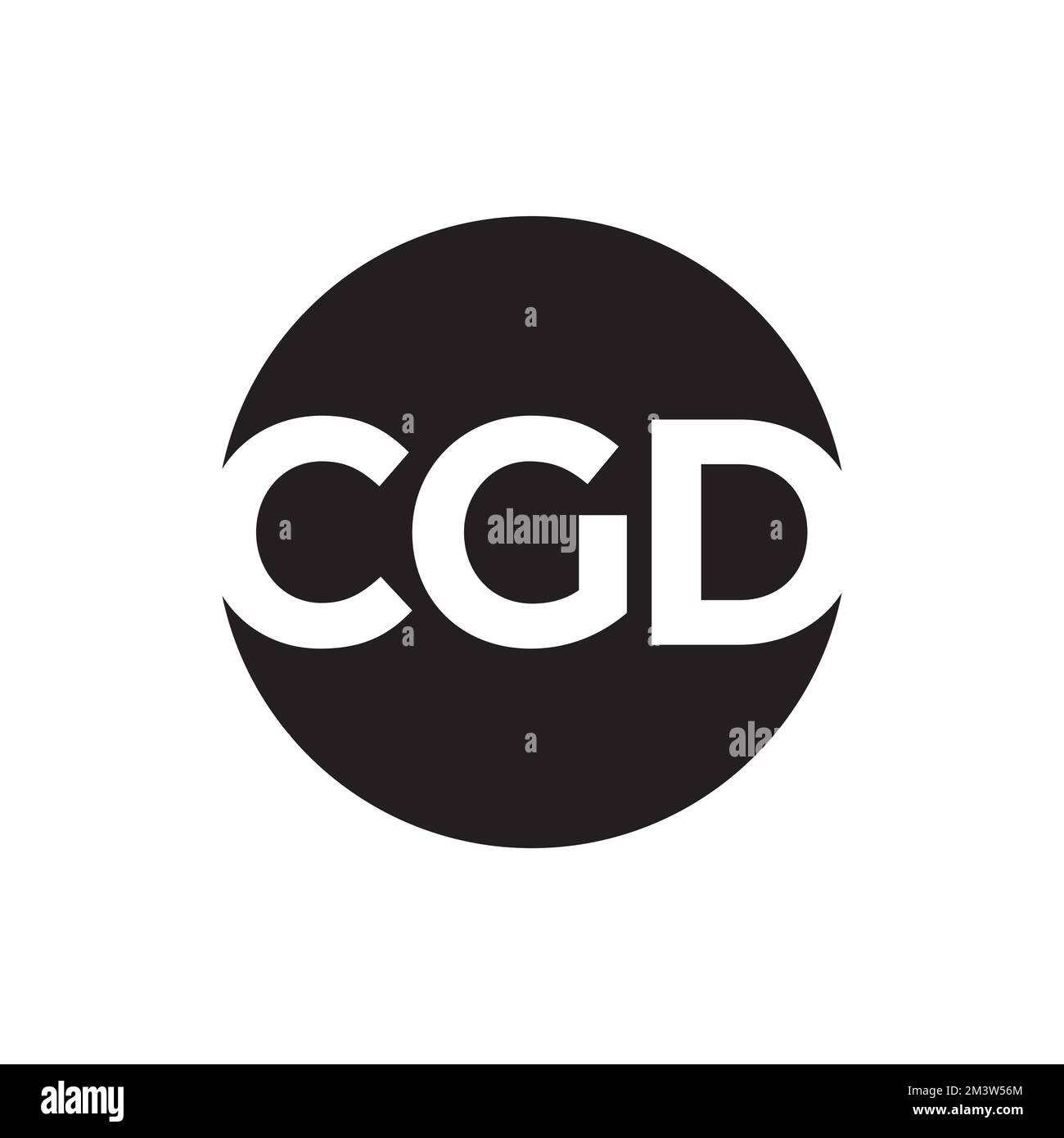 circle negative space CGD logo isolated on white background Stock ...
