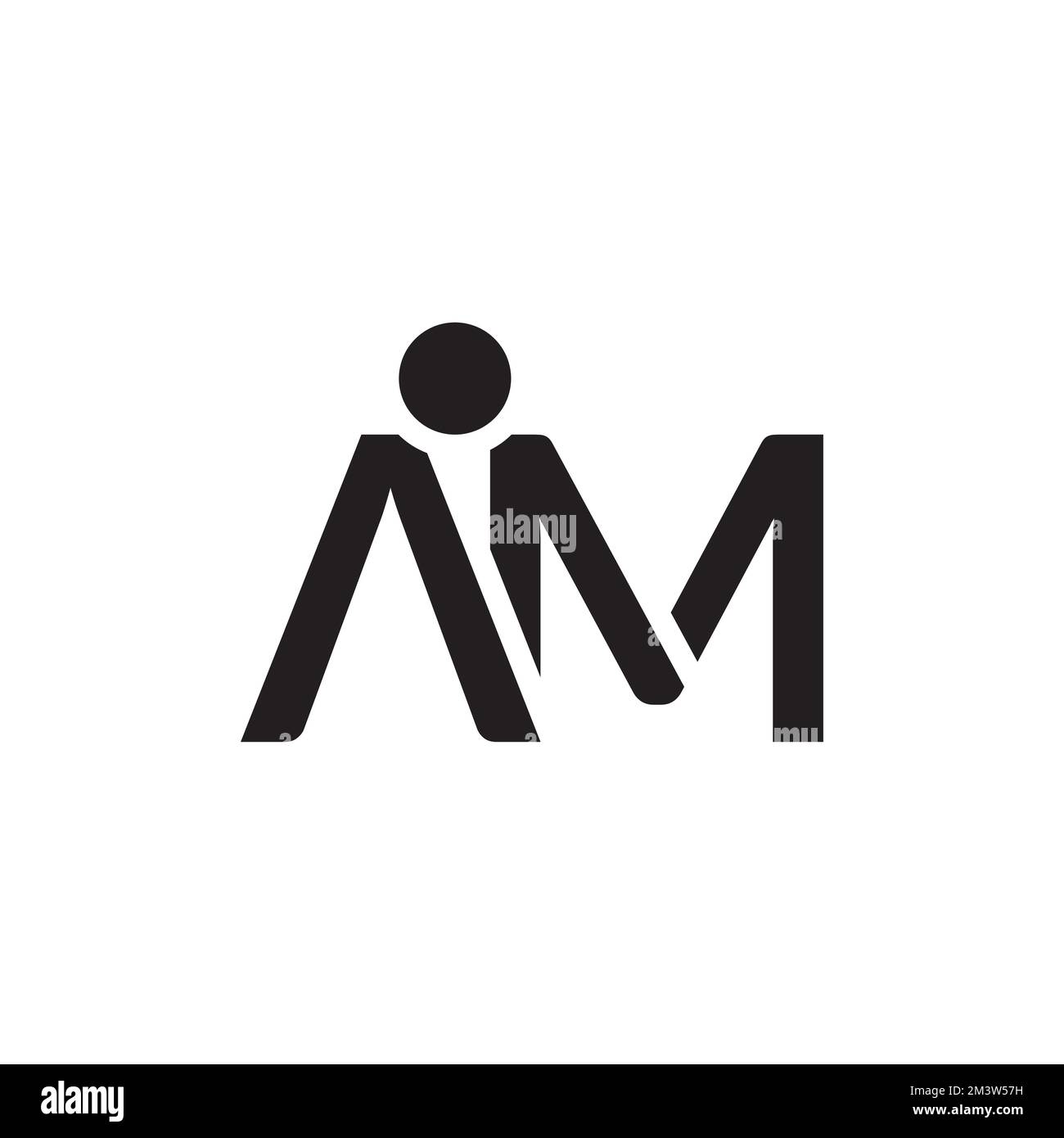letter AM shape of people holding hands logo concept. vector ...