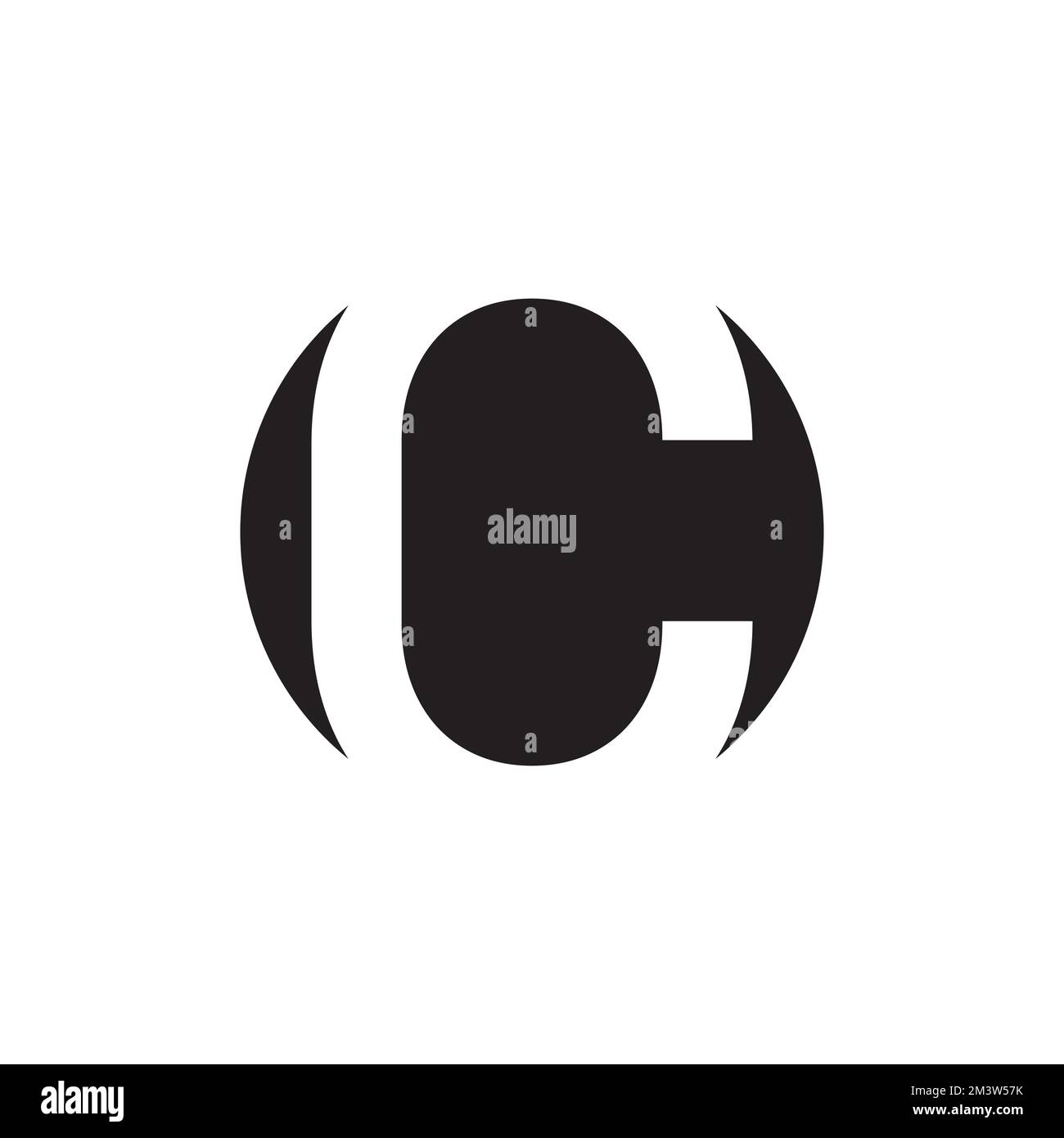 negative space C letter logo isolated on white background Stock Vector ...