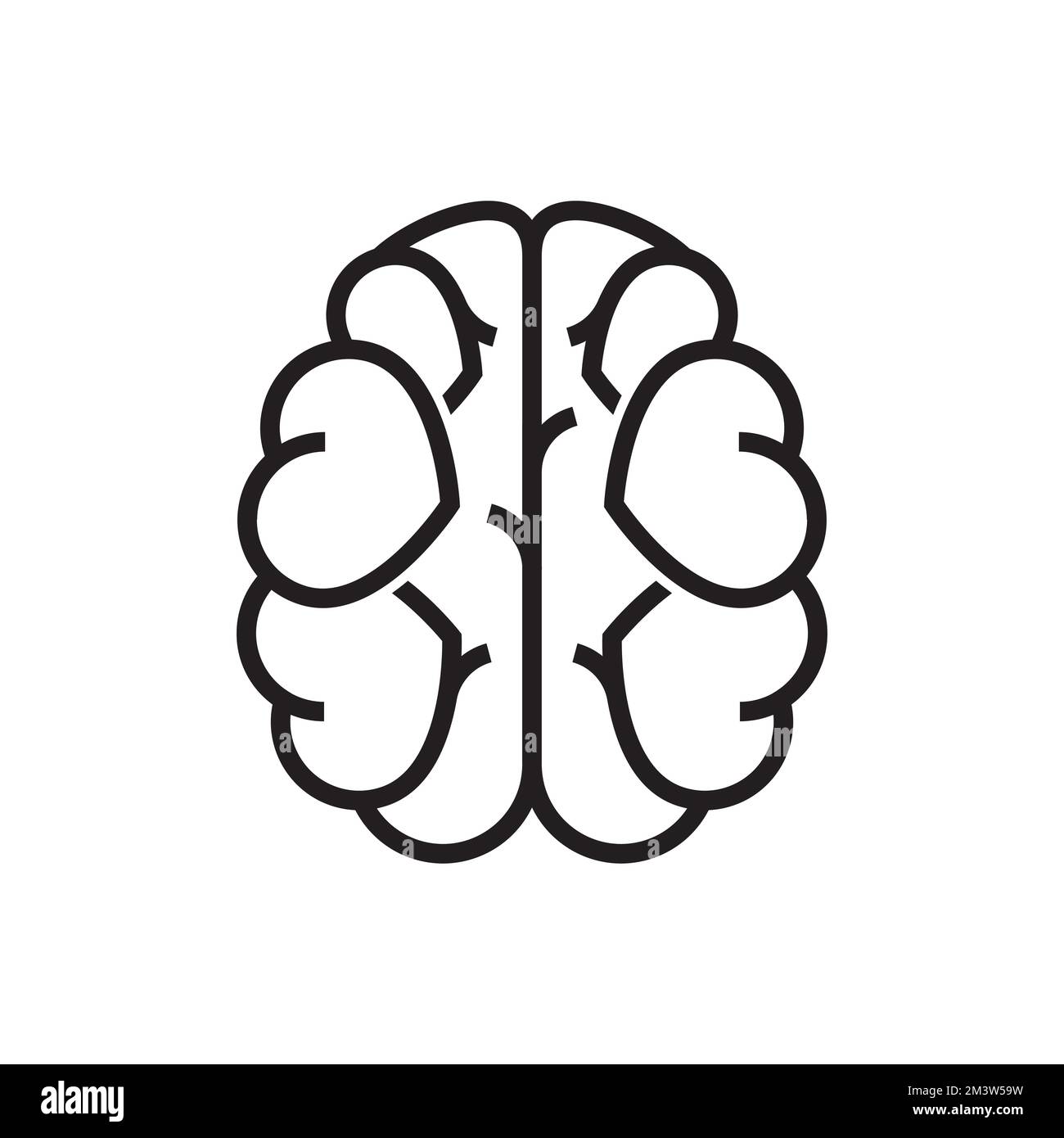 line icon brain love concept vector illustration Stock Vector Image ...