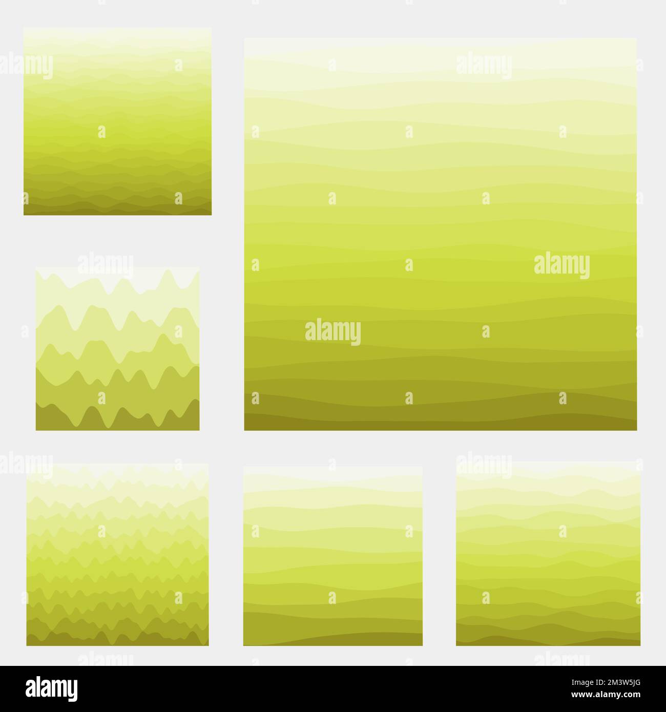 Abstract waves background collection. Curves in lime colors. Neat ...