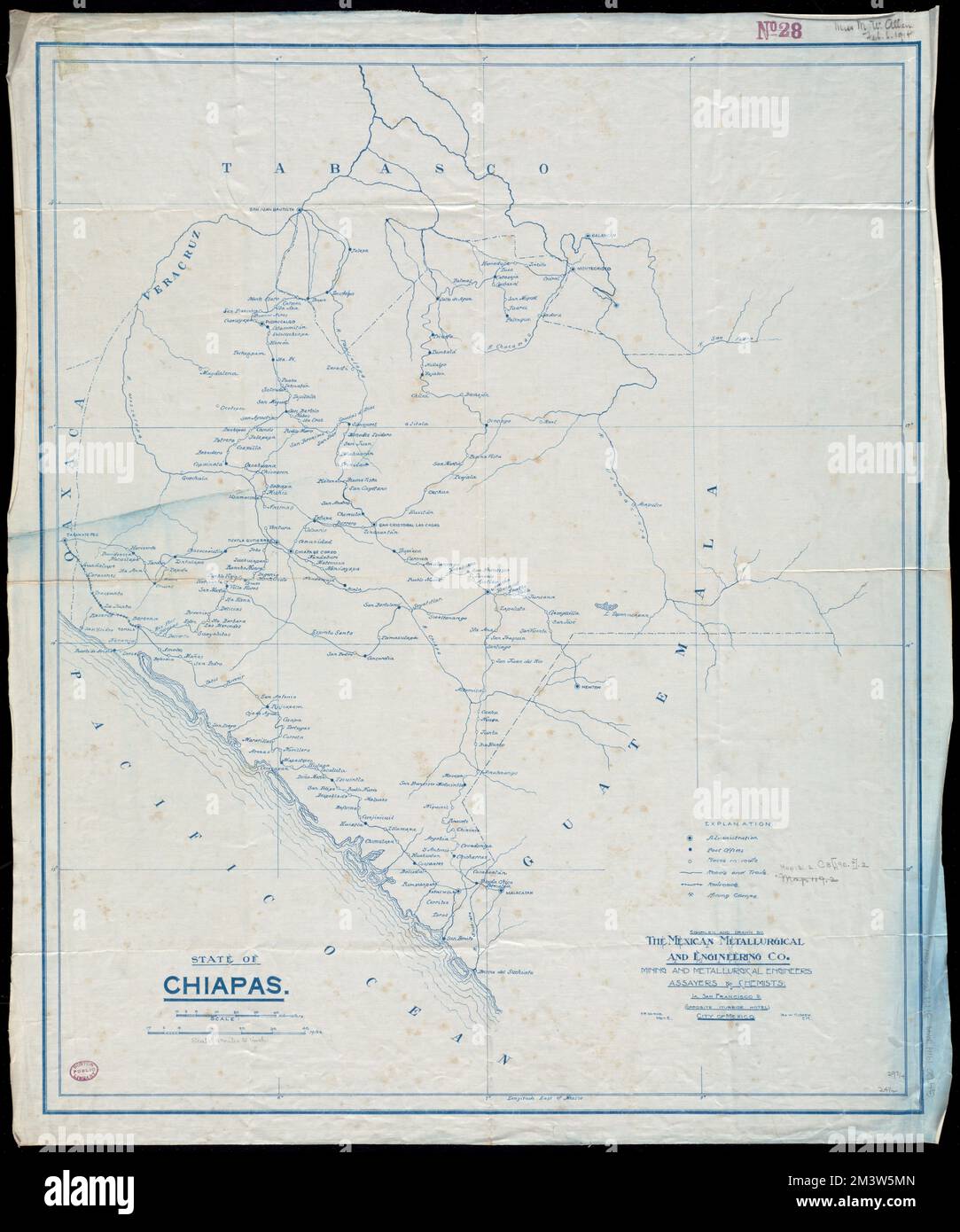State of Chiapas , Chiapas Mexico, Maps Norman B. Leventhal Map Center Collection Stock Photo ...