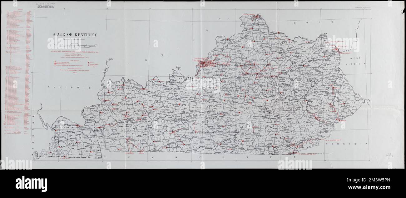 State of Kentucky, stations and transmission lines used in public ...