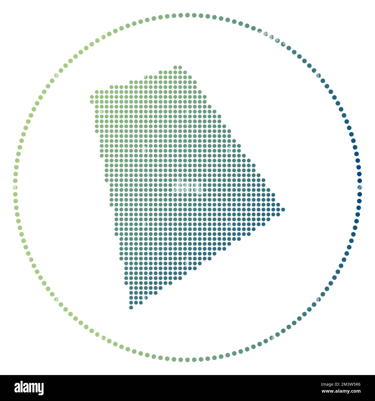 Rhode Island digital badge. Dotted style map of Rhode Island in circle ...