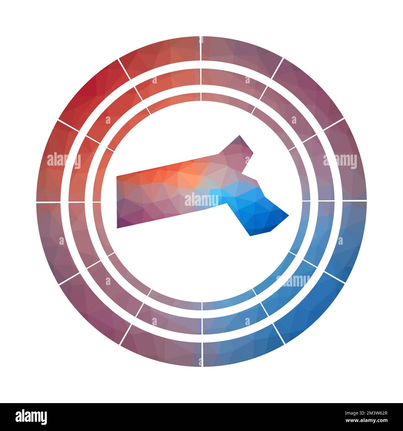 Massachusetts badge. Bright gradient logo of US state in low poly style ...