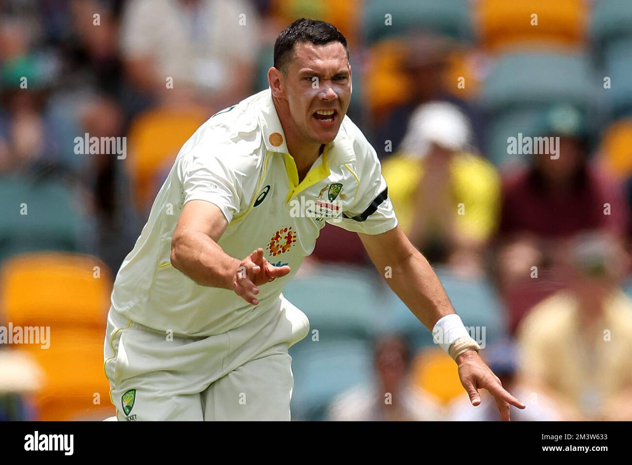 Brisbane, Australia. 17th Dec, 2022. Scott Boland of Australia bowls ...