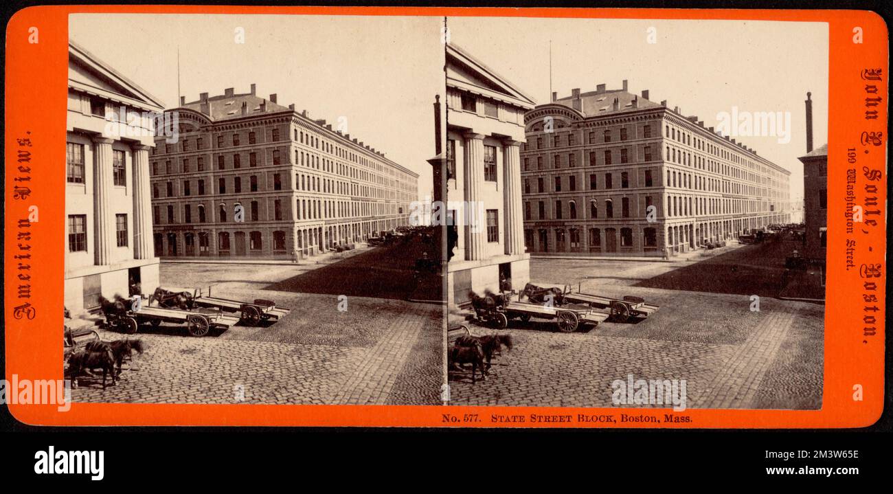 State Street block, Boston, Mass. , Streets, Business districts Stock ...