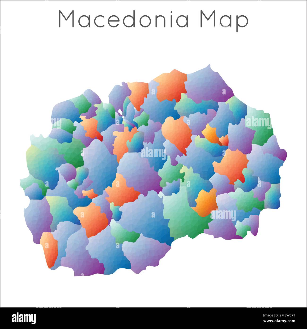 Low Poly map of Macedonia. Macedonia geometric polygonal, mosaic style ...