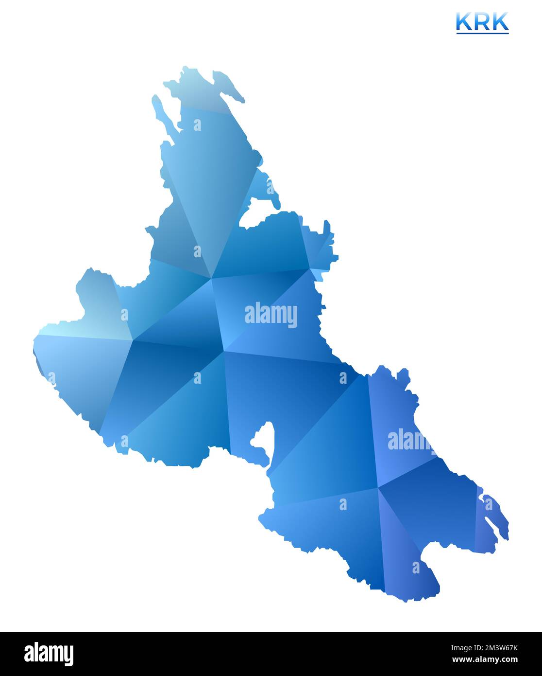 Vector polygonal Krk map. Vibrant geometric island in low poly style ...
