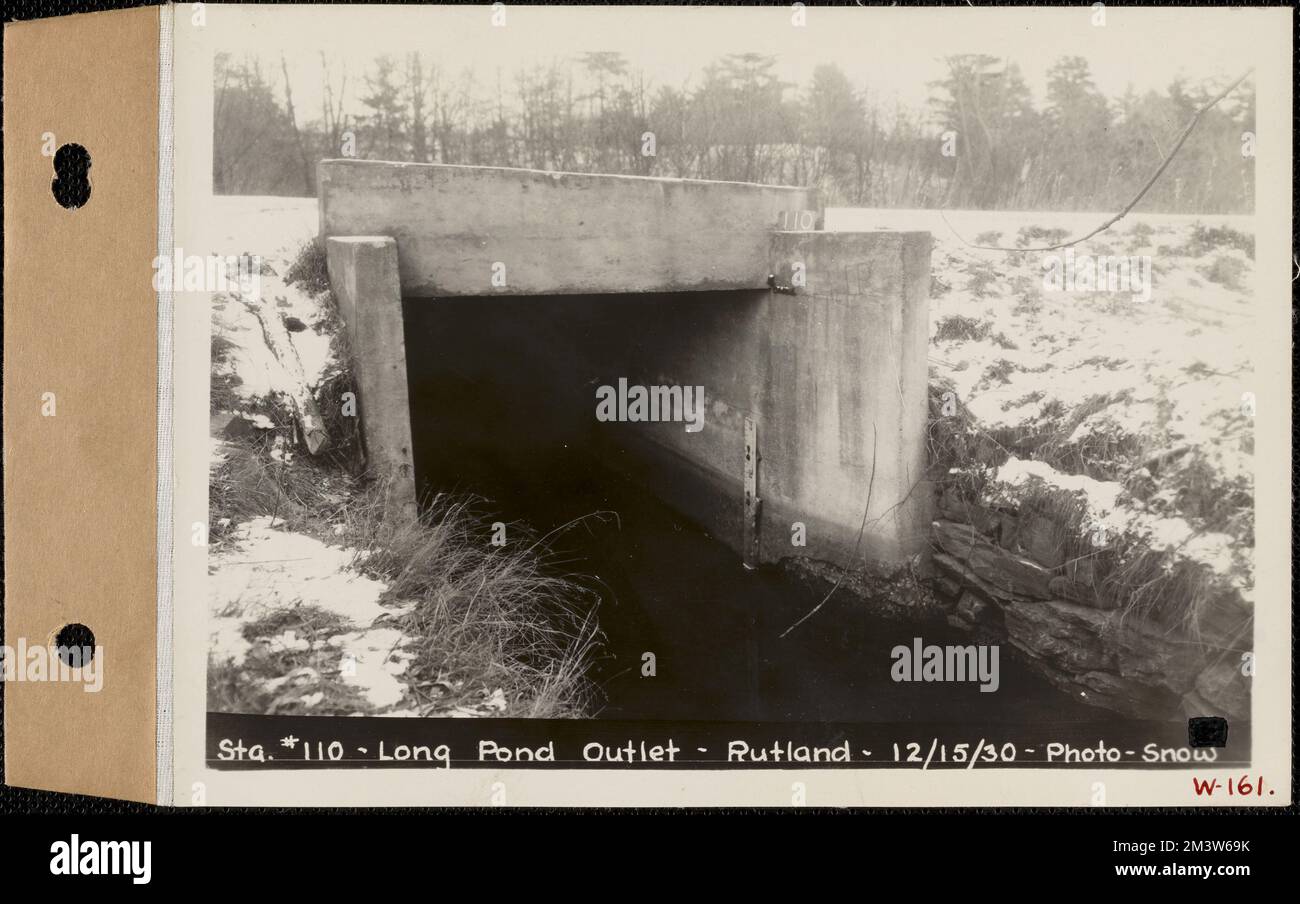 Station #110, Long Pond outlet, Rutland, Mass., Dec. 15, 1930 , Stream ...