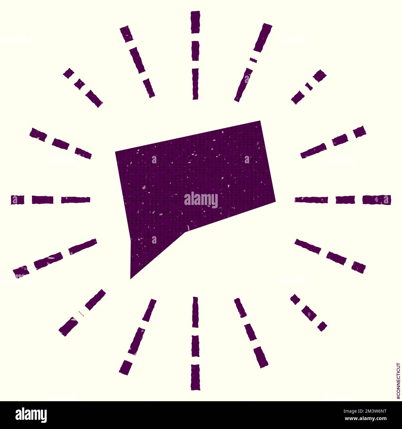 Connecticut Logo. Grunge sunburst poster with map of the US state ...
