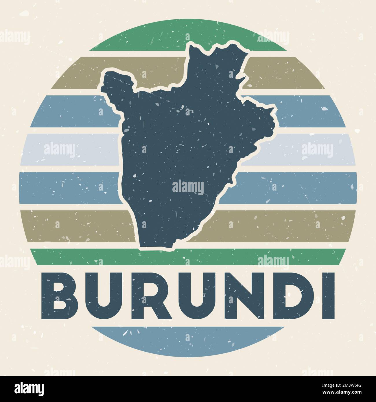 Burundi logo. Sign with the map of the country and colored stripes ...