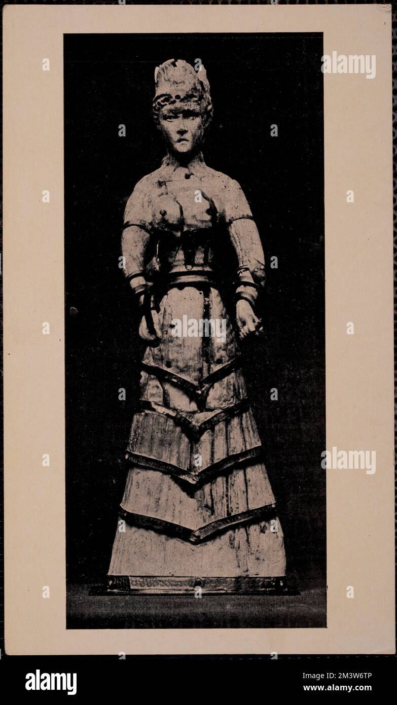 Statuette of the Minoan snake goddess. Ivory and gold. From Crete XVIth ...