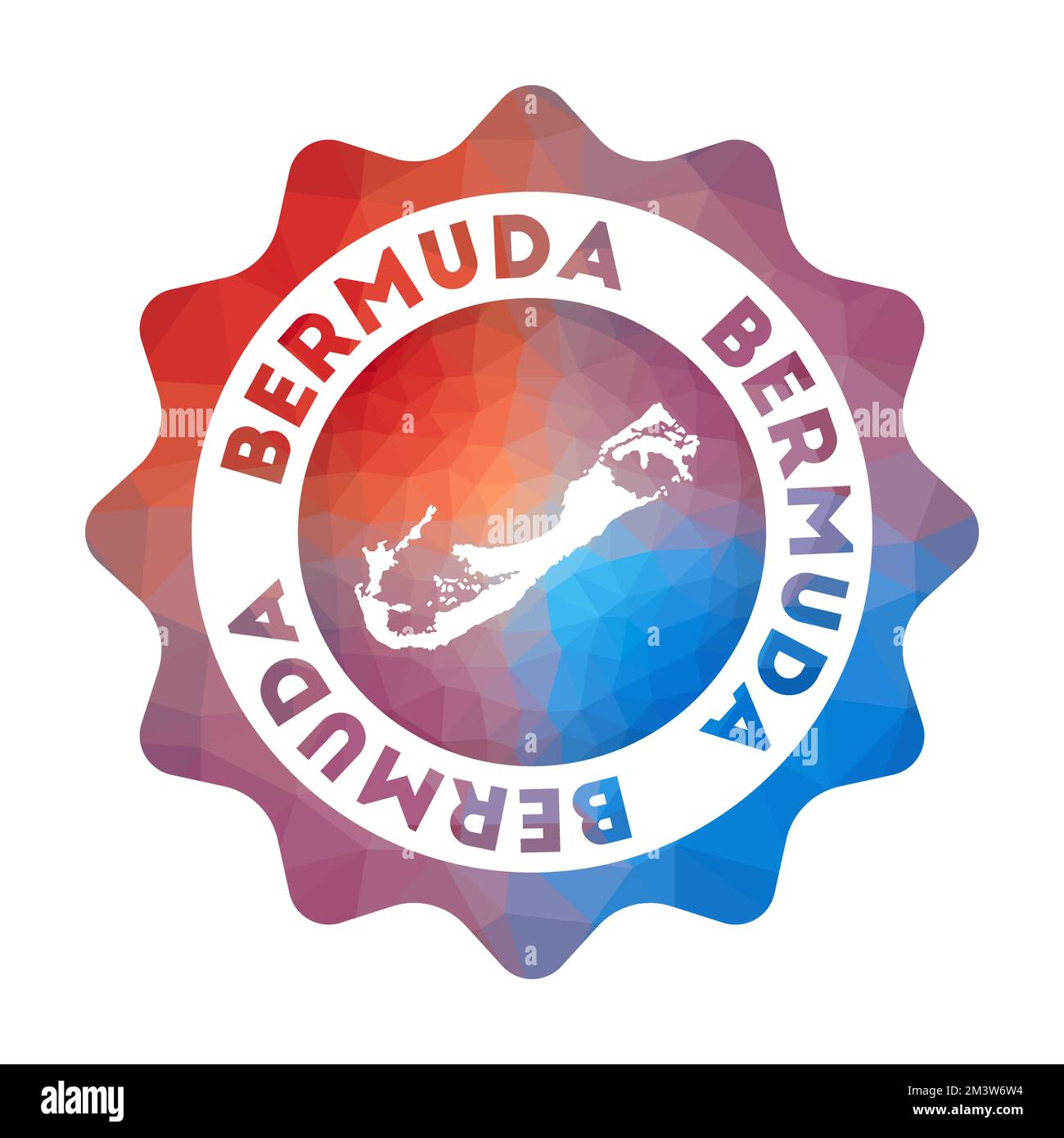 Bermuda low poly logo. Colorful gradient travel logo of the island in ...