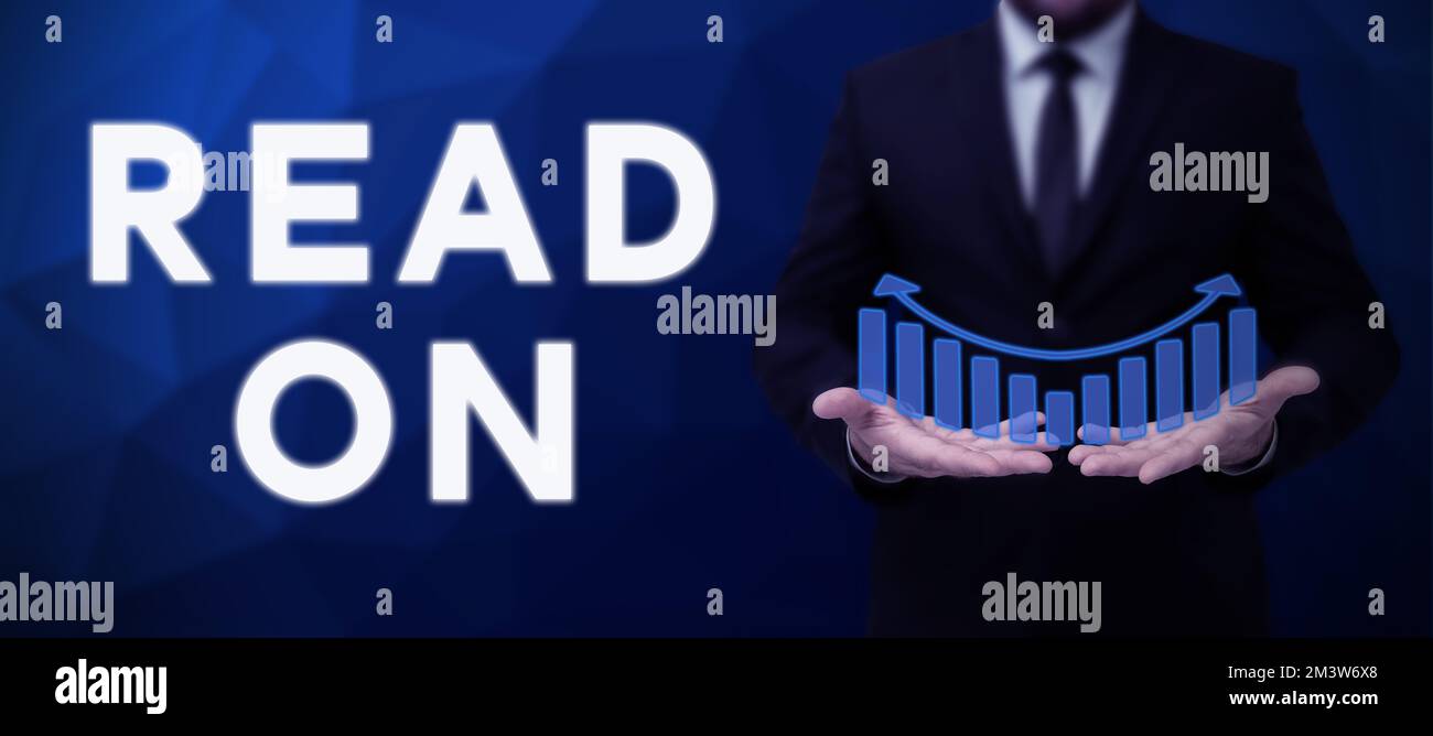 Sign displaying Read On. Business showcase spend time reading in order ...