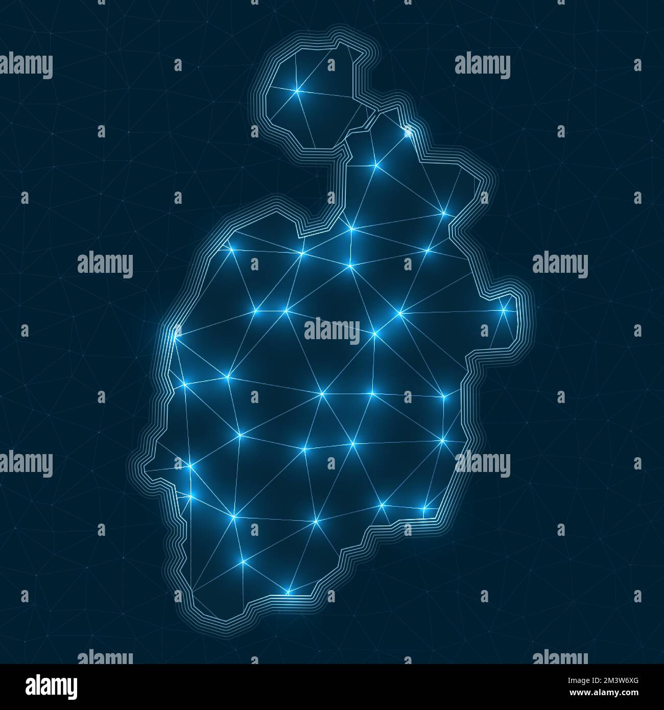 Isla de Providencia network map. Abstract geometric map of the island ...