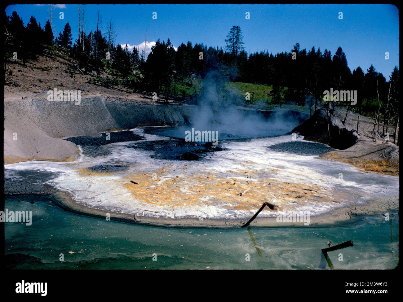 Steam rising from basin, Yellowstone National Park , Springs, Steam ...