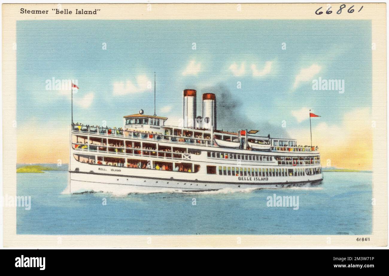 Steamer 'Belle Island' , Boats, Tichnor Brothers Collection, postcards ...