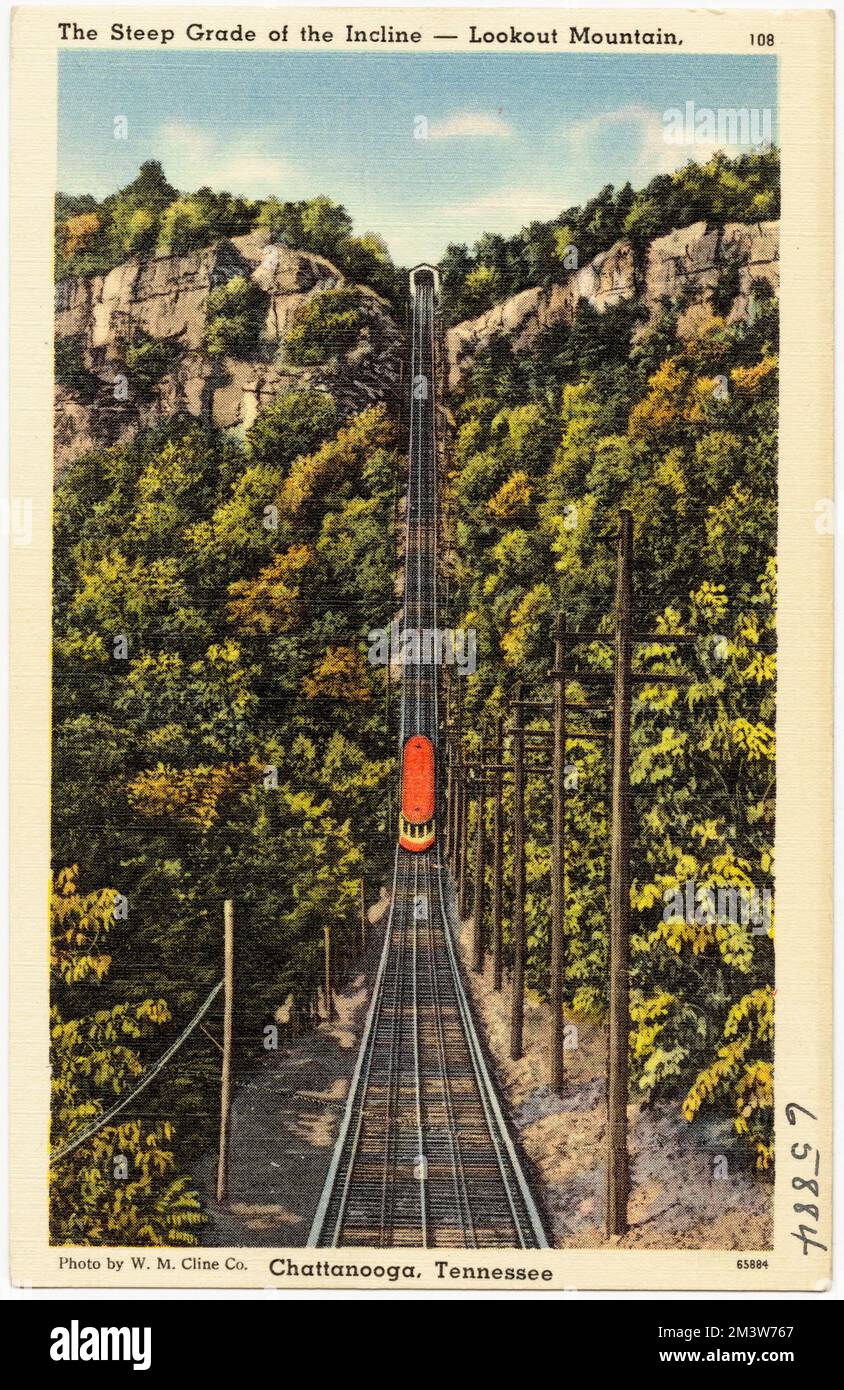 The steep grade of the incline -- Lookout Mountain, Chattanooga ...