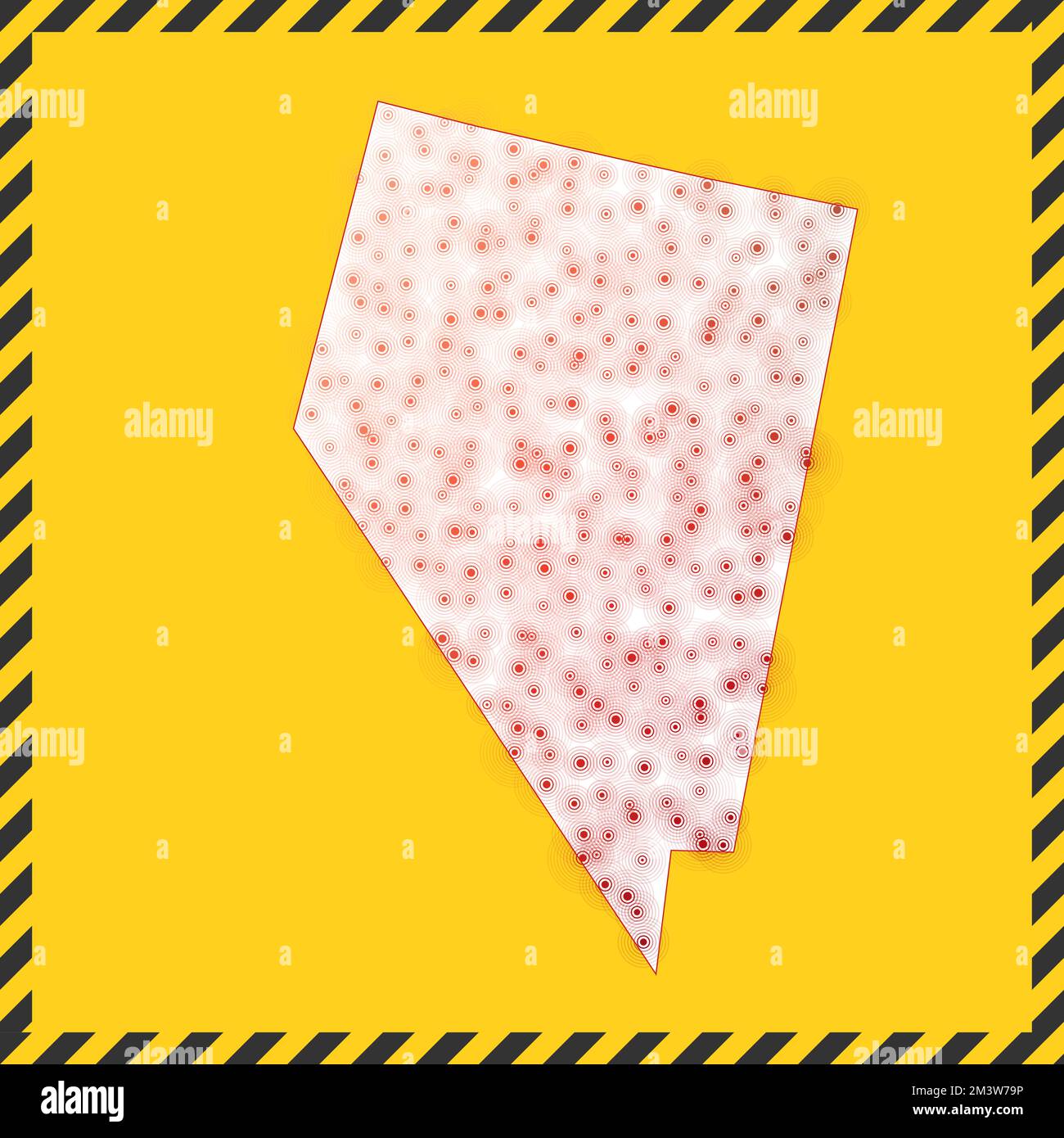 Nevada closed - virus danger sign. Lockdown US state icon. Black ...