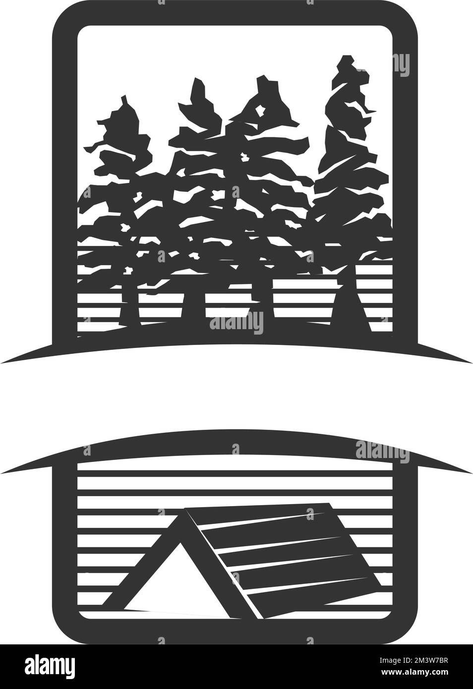 camping logo tent mountain cedar Icon Illustration Brand Identity Stock ...