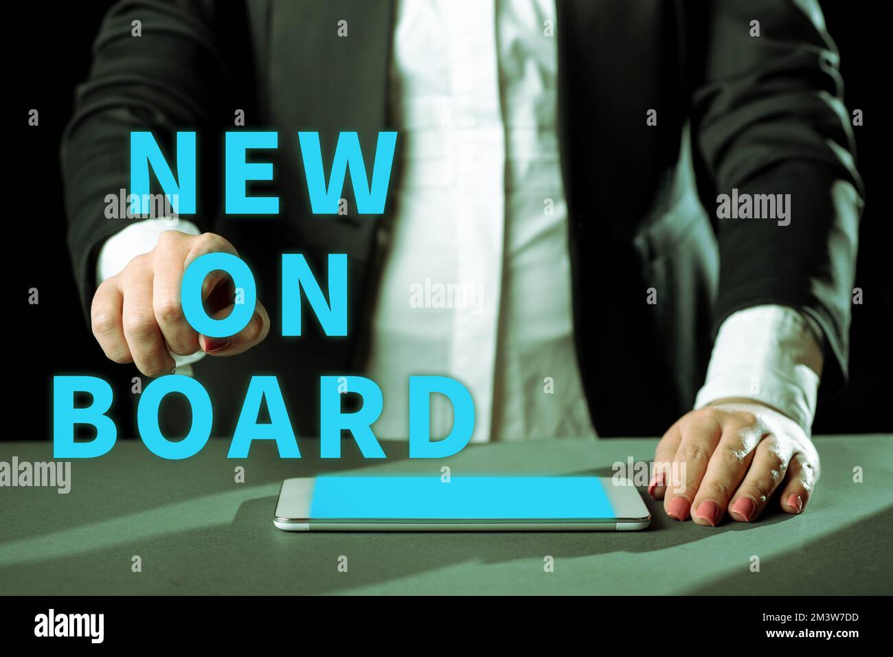 Text sign showing New On Board. Business overview Welcome to the team ...