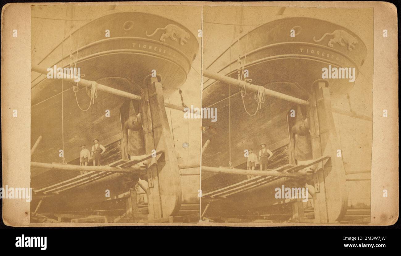 The stern of the Tigress in drydock , Boat & ship industry ...