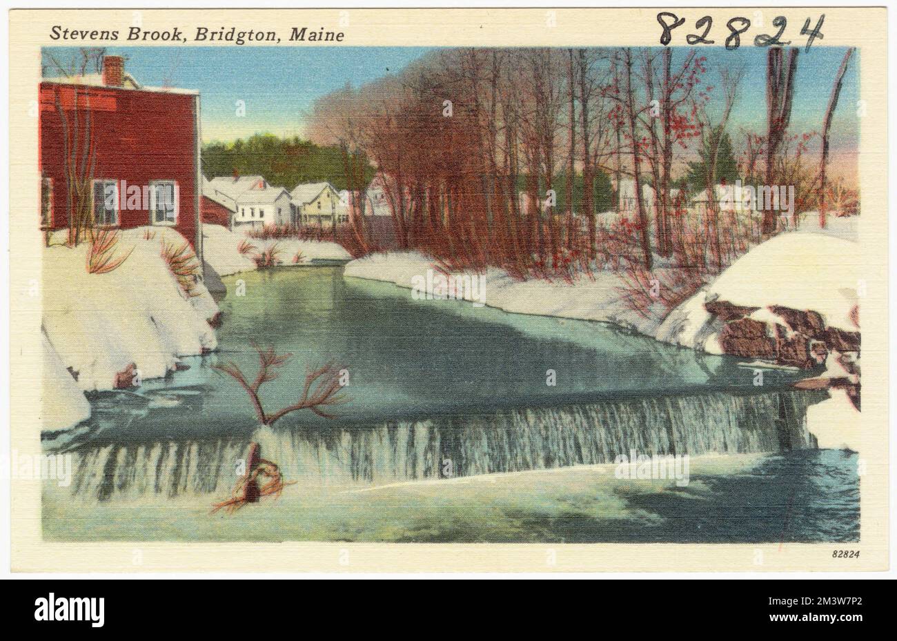 Stevens Brook, Bridgton, Maine , Waterfalls, Tichnor Brothers ...