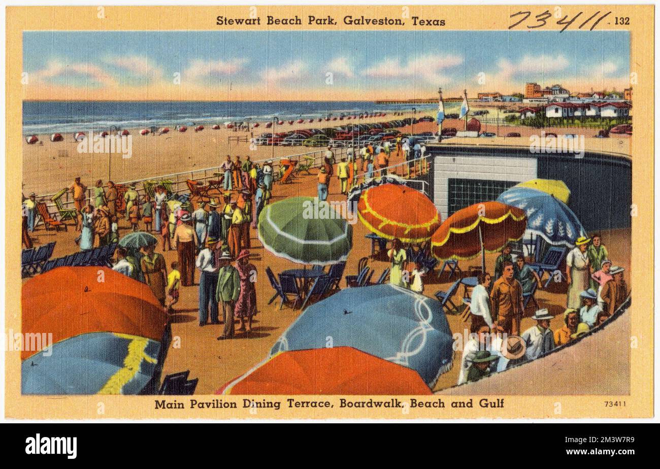 Steward Beach Park, Galveston, Texas, main pavilion dining terrace ...