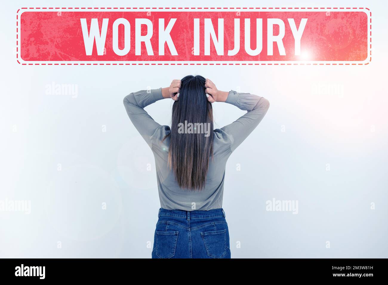 Sign displaying Work Injury. Business idea Accident in job Danger ...