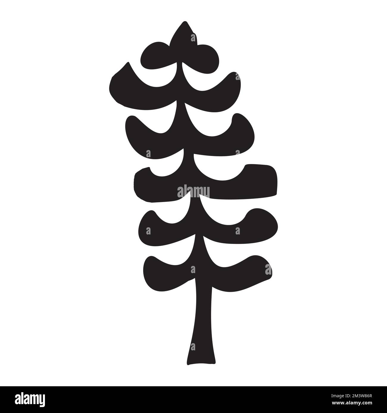 Xmas holiday tree linocut cartoon vector Stock Vector Image & Art - Alamy