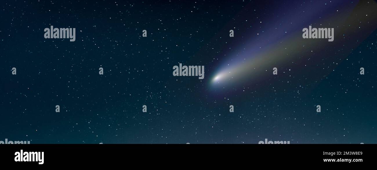 Comet in night sky Stock Photo - Alamy