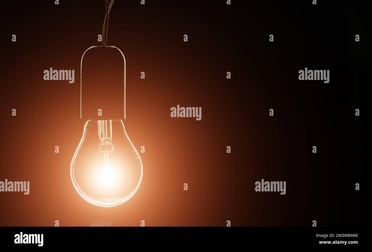 Light bulb black background hi-res stock photography and images - Alamy