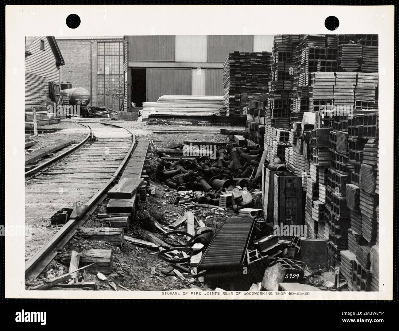 Storage of pipe joints rear of woodworking shop , Armories, Ordnance ...
