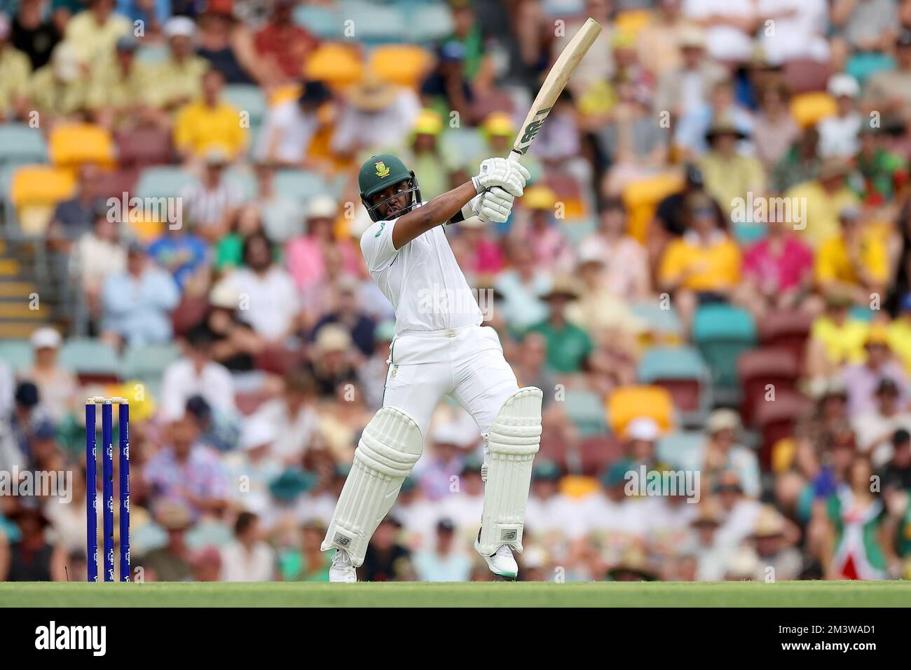 Brisbane, Australia. 17th Dec, 2022. Temba Bavuma of South Africa bats ...