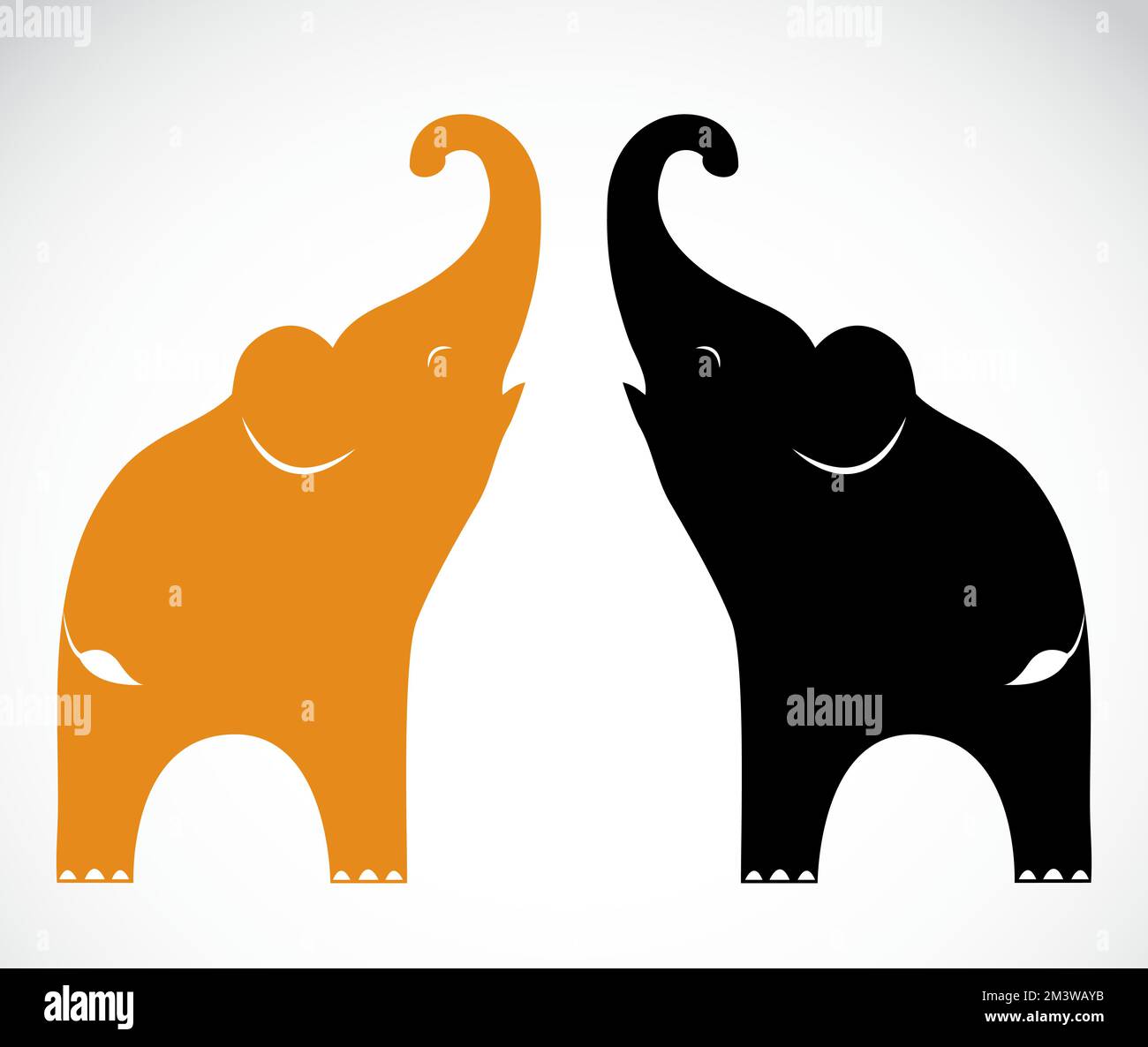 Vector of an elephant on a white background. Easy editable layered ...