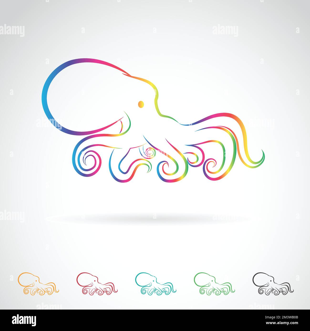 Vector of an octopus on white background. Easy editable layered vector ...