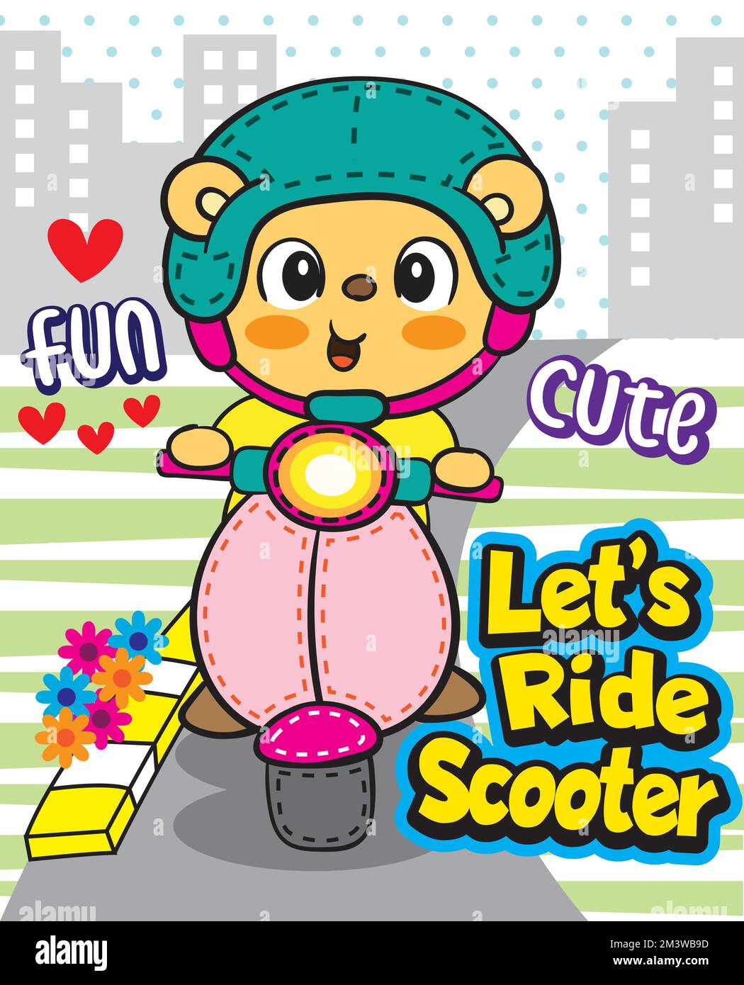 Scooter cartoon hi-res stock photography and images - Alamy