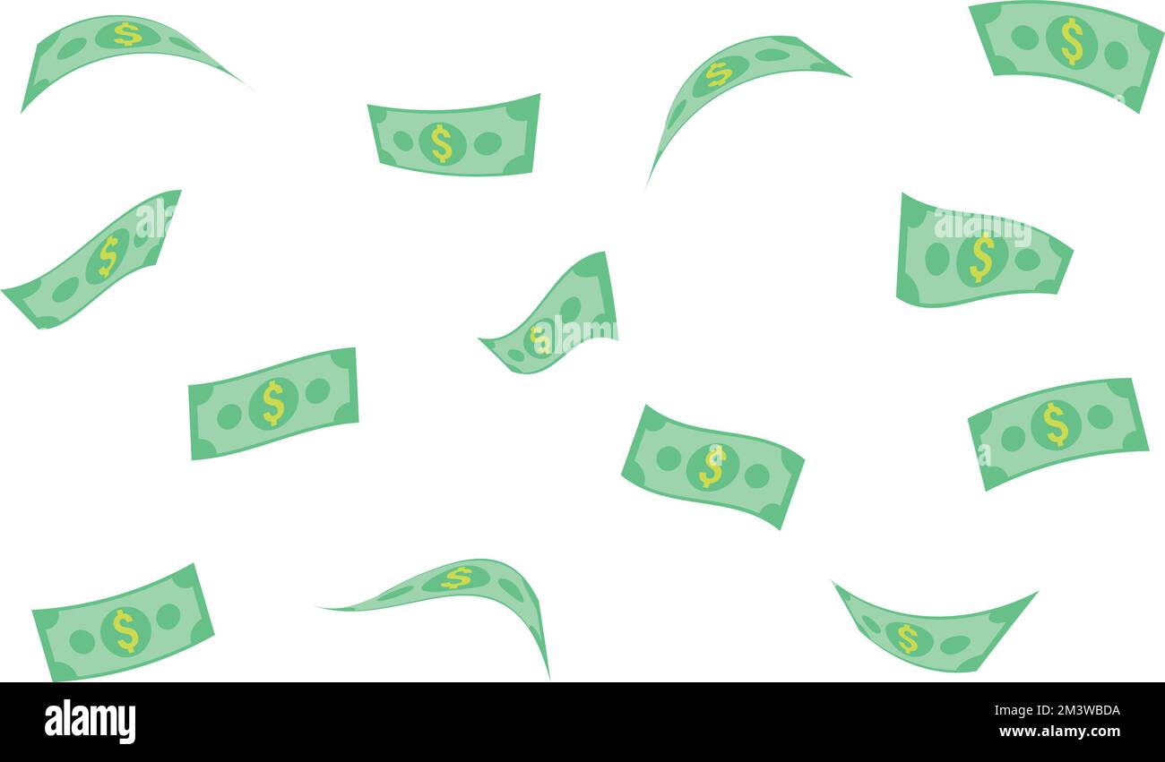 flying money dollar banknotes vector illustration. american dollar ...