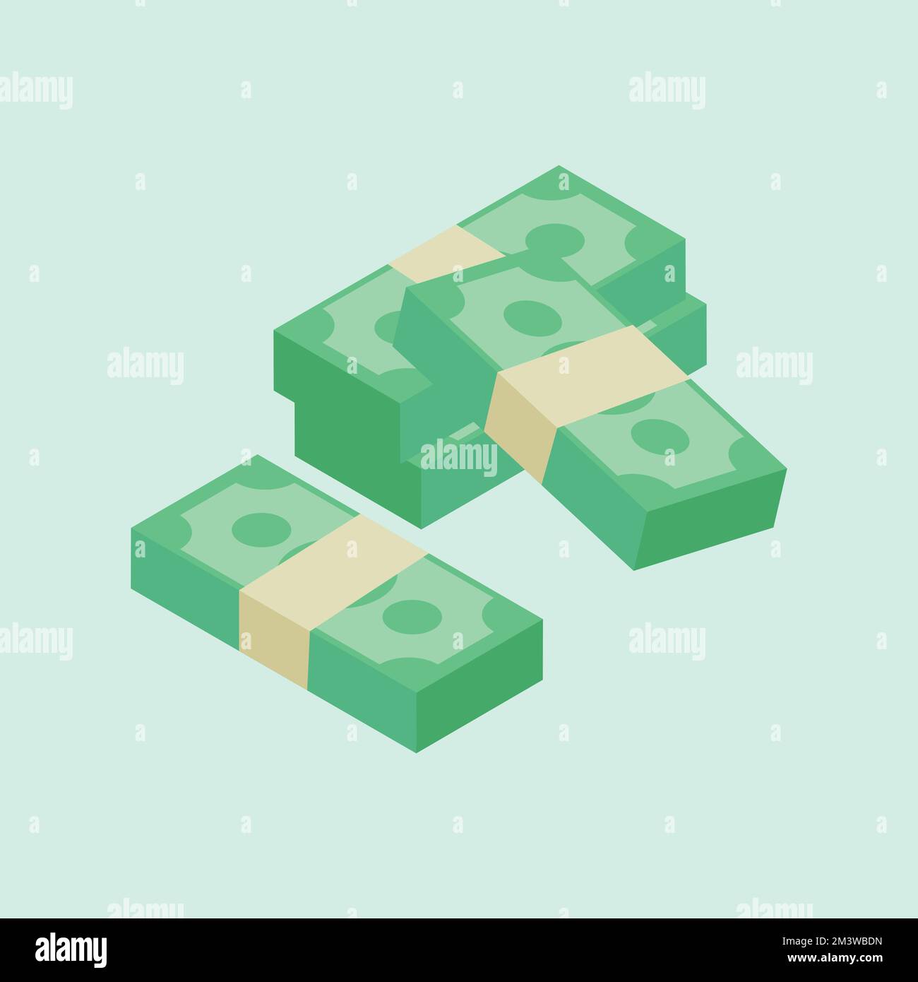 isometric money dollar cash flat vector illustration. dollar banknotes ...