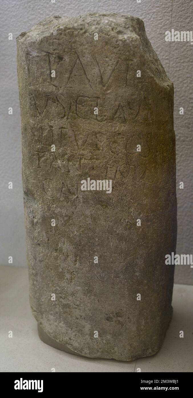 Milestone of Segóbriga (Cuenca province, Spain). 4th century ...