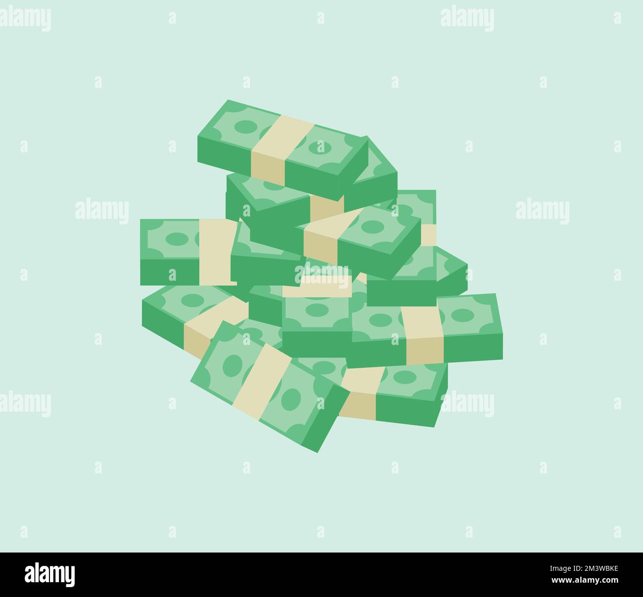 isometric money dollar cash flat vector illustration. dollar banknotes ...