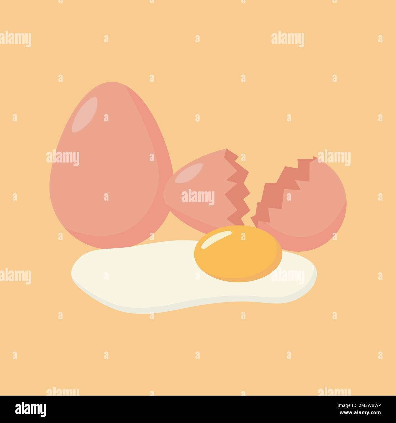 Cute cartoon character design of fried egg with cracked shell vector ...