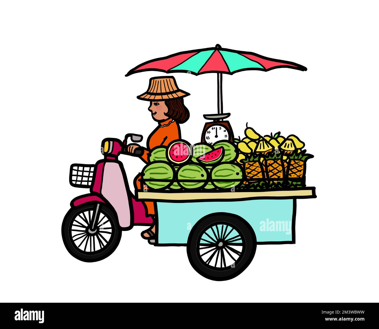Bangkok street food bike Stock Vector Images - Alamy