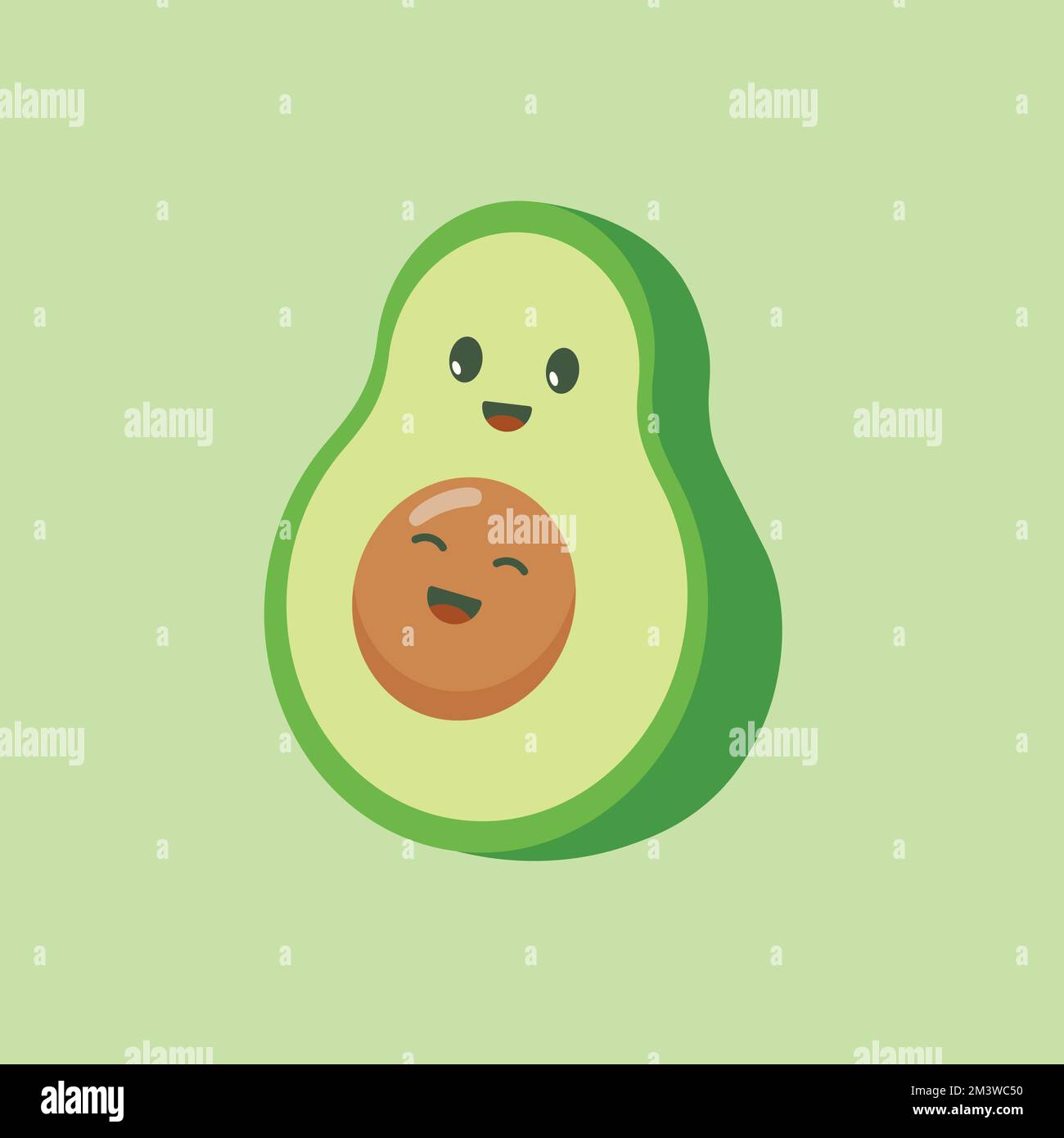 Funny happy cute happy smiling couple of avocado in love. Isolated on ...